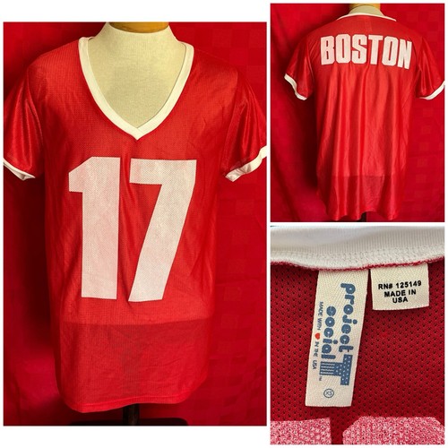 NEW Boston Mesh Jersey Shirt Women’s Size S/M Project Social T Red Sox ...