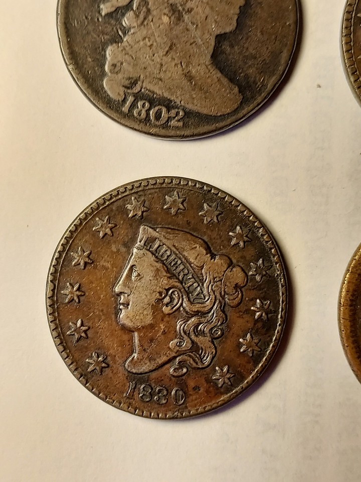 United States Large Cents Lot (4) 1802 Draped, 1829-30-51 Coronet | eBay