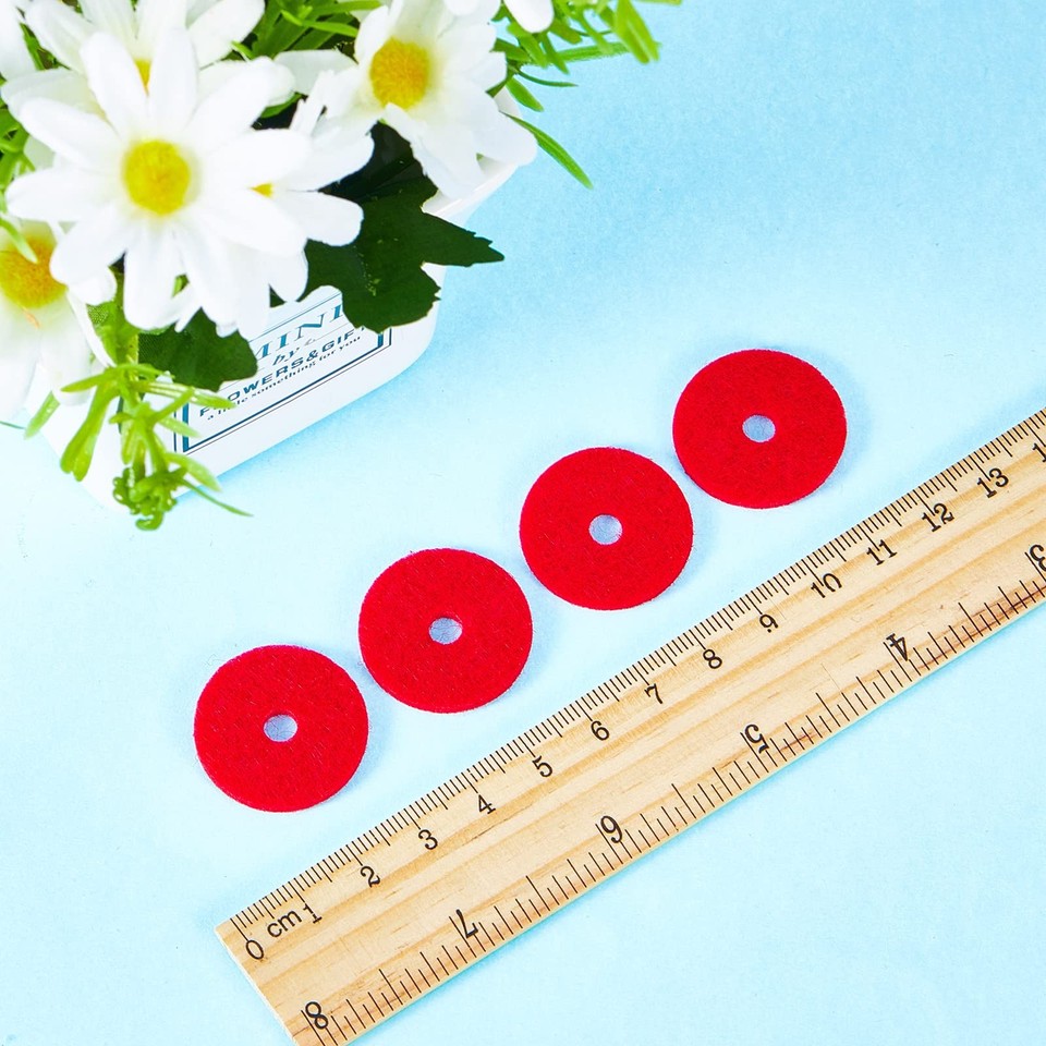 100 Pieces Sewing Machine Spool Pin Felt Pad Red Spool Pin Felts Thread ...
