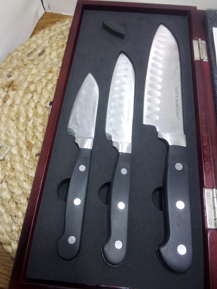 cooks essentials Knife Set 3 Sharp Knives Stainless Steel | eBay