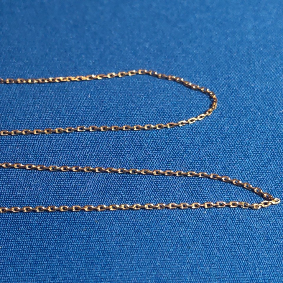 STUNNING 14ct 585 14K Gold CHAIN 17.5" 44.5cm LONG 0.9mm 1.67g NECKLACE ...