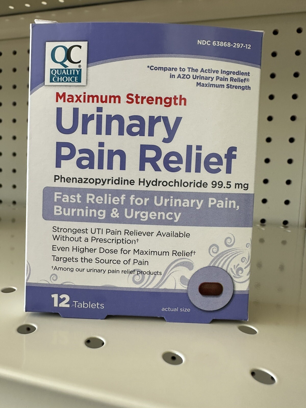 Maximum Strength 99.5mg Phenazopyridine Urinary Pain Relief Tablets ...