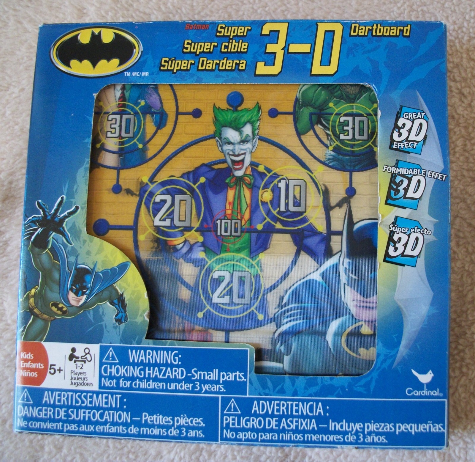 DC Batman Super 3D Dartboard Includes 2 Magnetic Darts Stand and ...