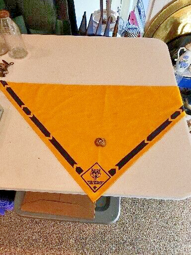 Vintage Yellow Cub Scouts Scarf Scarve Wrap Covering Neckerchief With ...