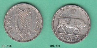 Ireland 1 One Shilling 1939 Silver Coin | eBay