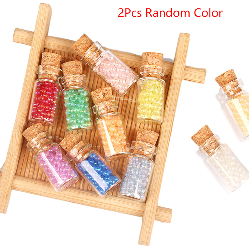 2Pcs Mini Luminous Bead Wishing Bottle Home DecorDollhouse Miniature ...