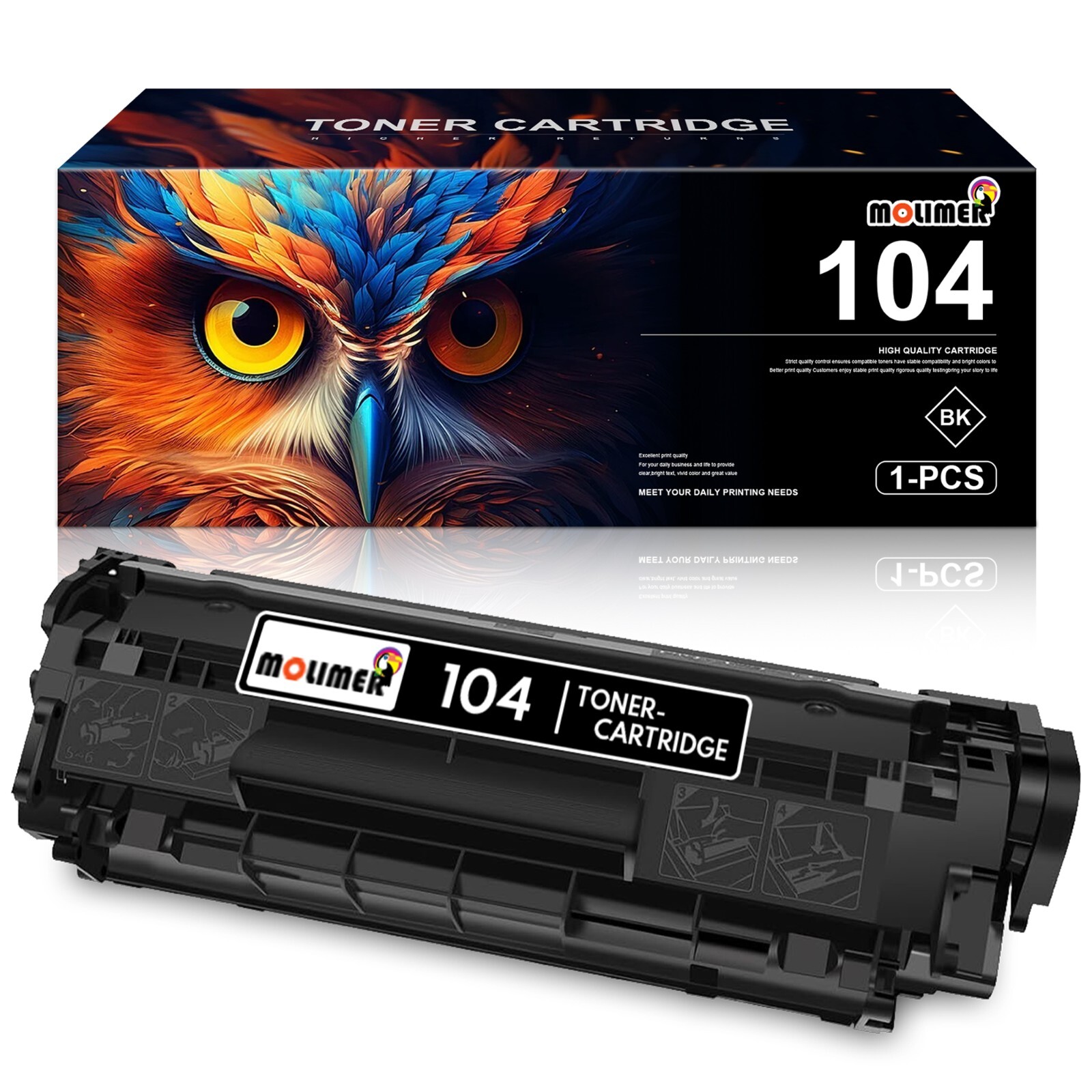 High Yield 104 Toner Cartridge Replacement for Canon 104 FAXPHONE L90 ...