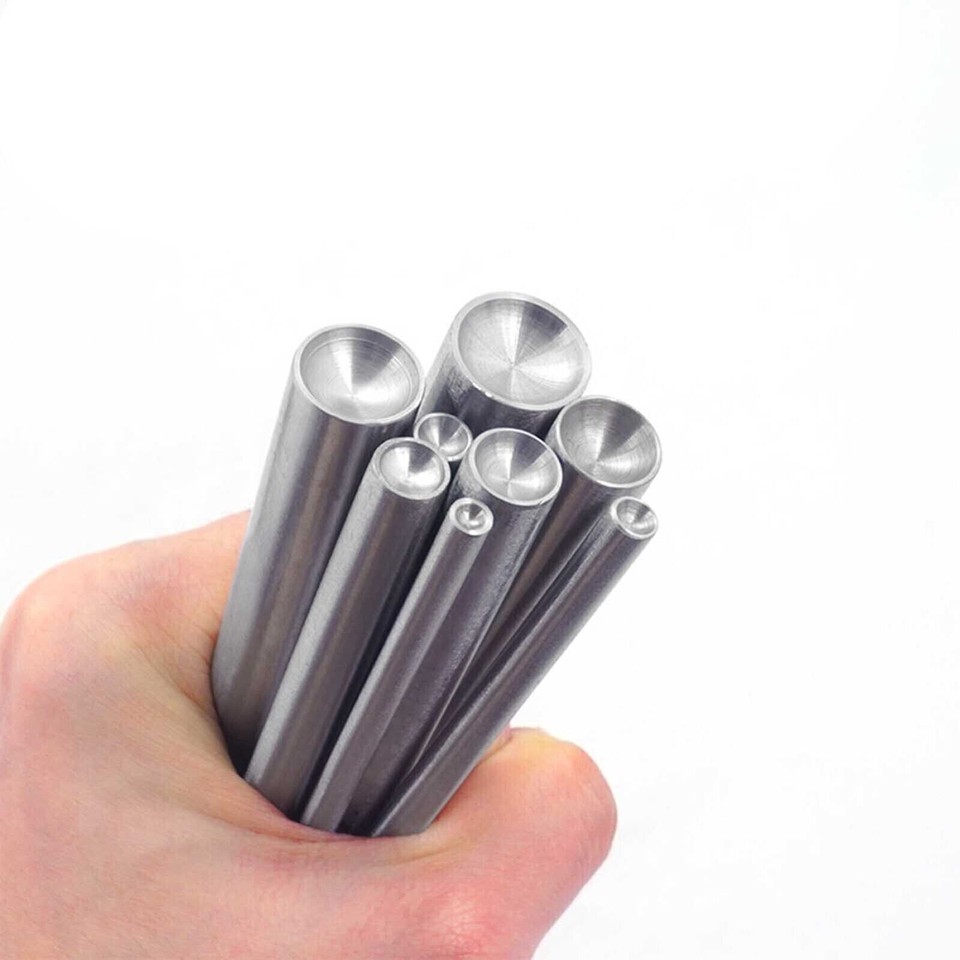 8x Steel Mushroom Domed Rivet Setting Stud Punch Setter Hand Tools ...