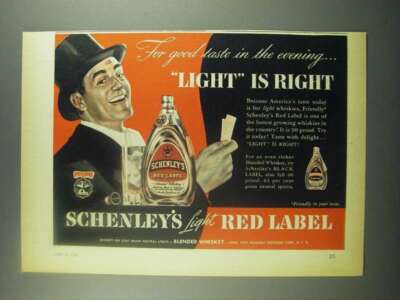 1939 Schenley's Red Label Whiskey Ad - Good Taste | eBay