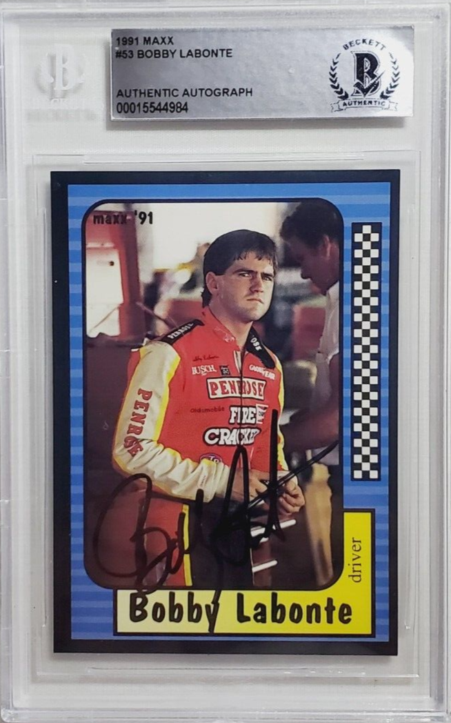 1991 Maxx Racing #53 Bobby Labonte Signed Rookie Card Autograph RC Auto ...