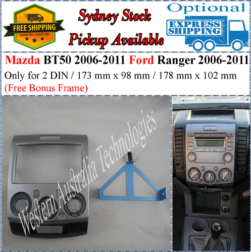 Fascia Fits Ford Ranger PJ PK Mazda BT50 BT-50 Double Two 2 DIN Dash ...
