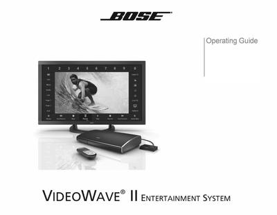 Bose VideoWave II Entertainment System Owners Manual User Guide ...