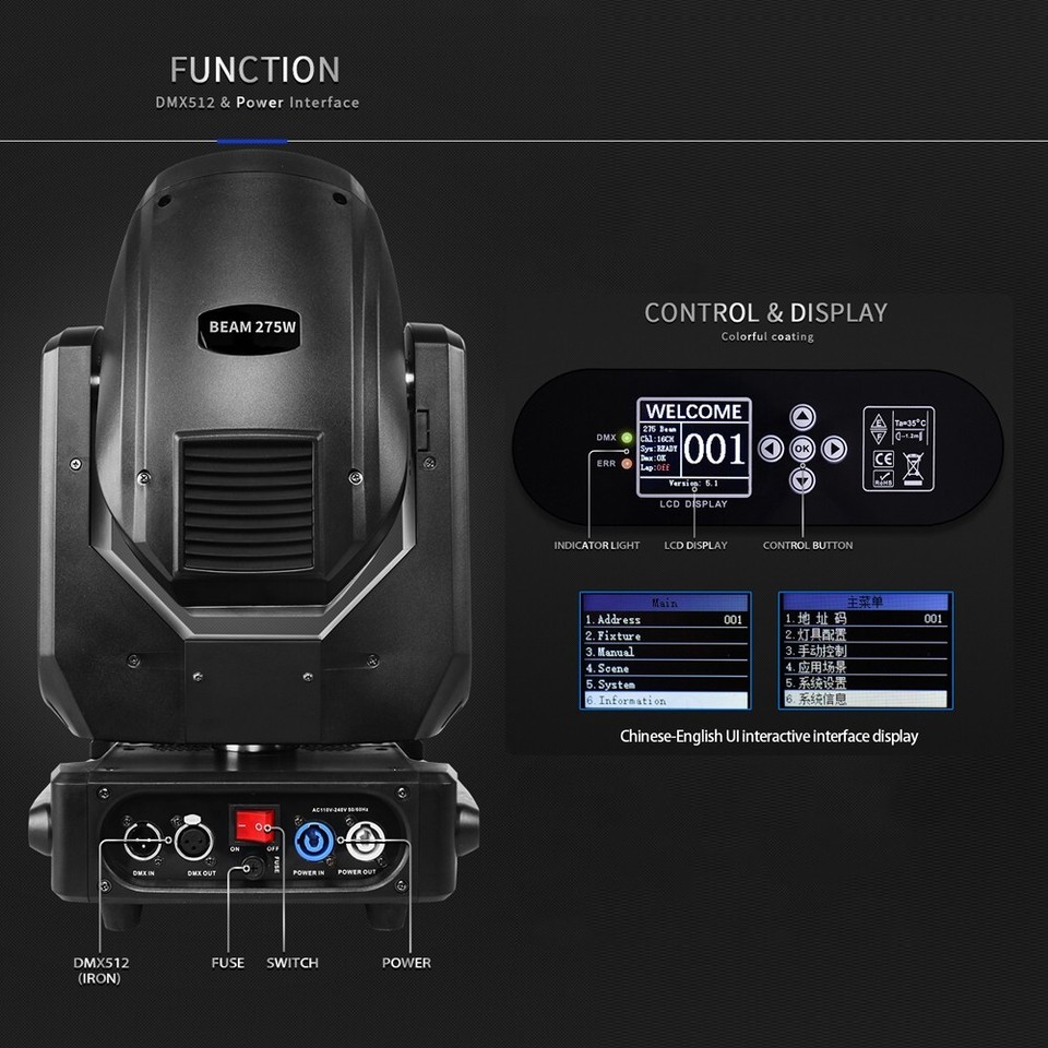 2pcs 10R 275W Beam Gobo Moving Head Lighting with Flight Case | eBay