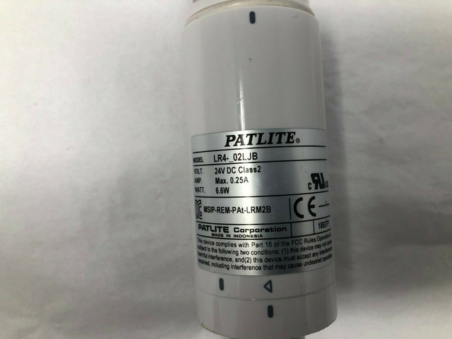 Patlite LR4-02LJB 24VDC LR4 Series 40mm LED Signal Tower Light 6.6W for ...