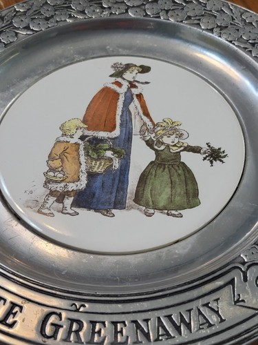 Kate Greenway Mother/Children Wilton Pewter Plate w/ Ceramic Insert ...