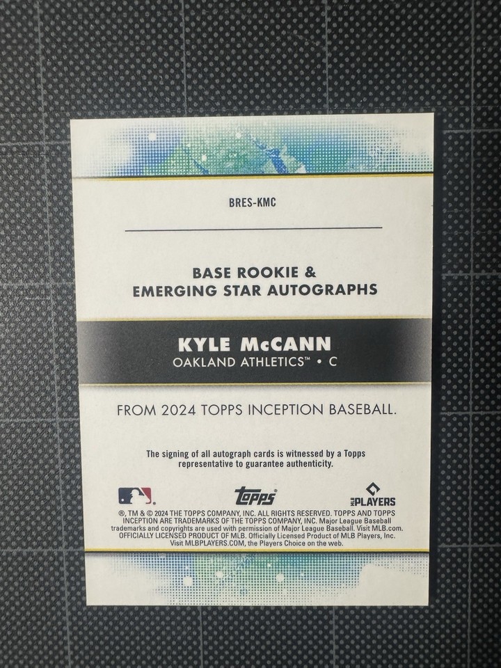 2024 Topps Inception Kyle McCann RC Auto Teal /75 | eBay