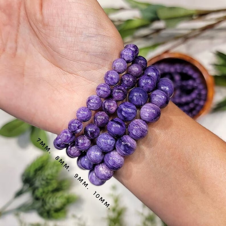 Natural Charoite Crystal Balance Beaded Healing Protection Reiki Women ...