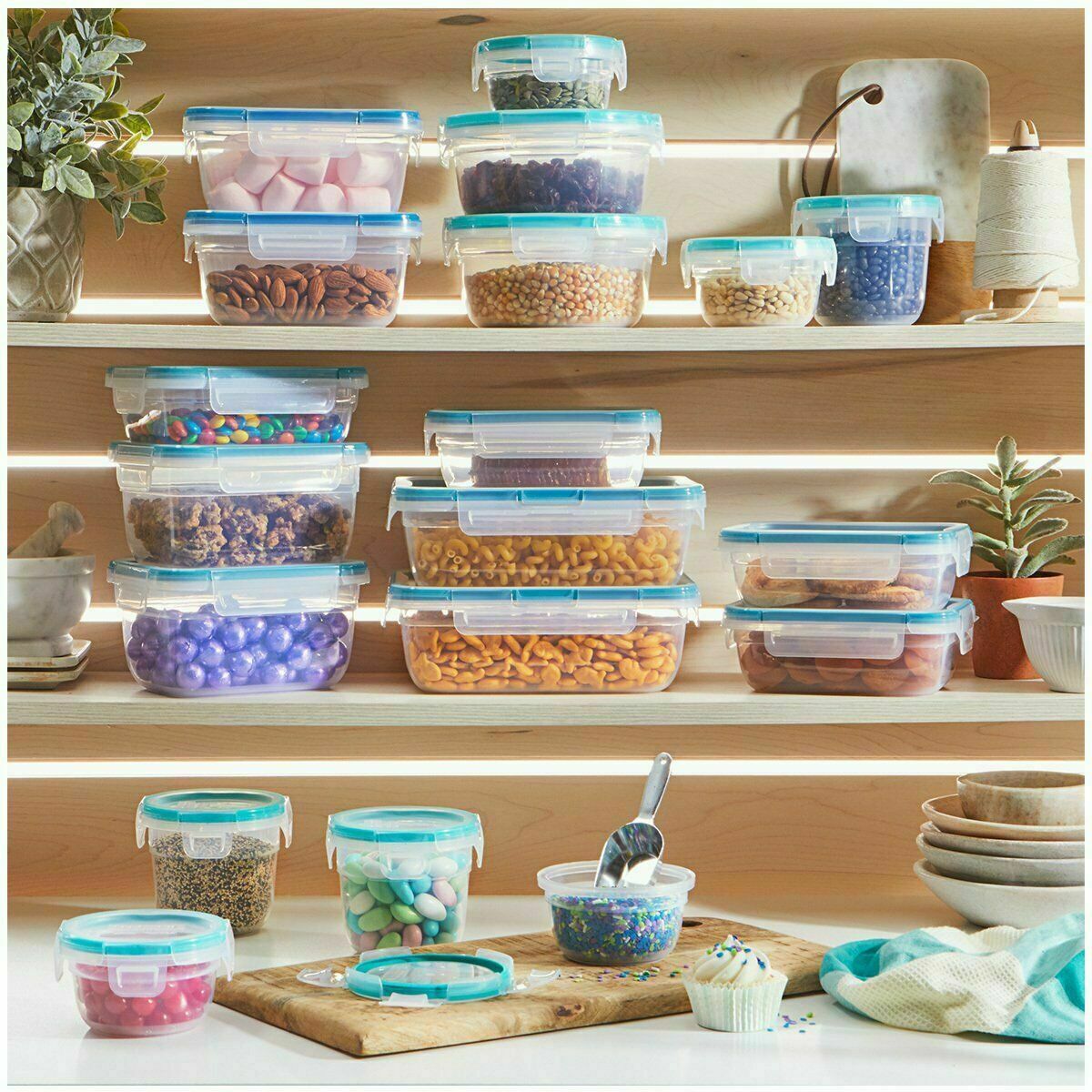 Snapware Plastic Food Storage Easily Stackable Air Tight 38pc Set | eBay