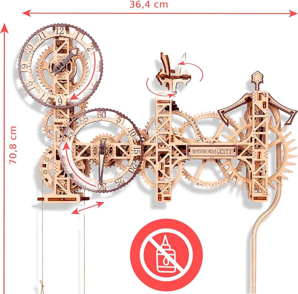 Mechanical Wall Decorative Clock Making Kit 3D Wooden Puzzles Puzzles ...