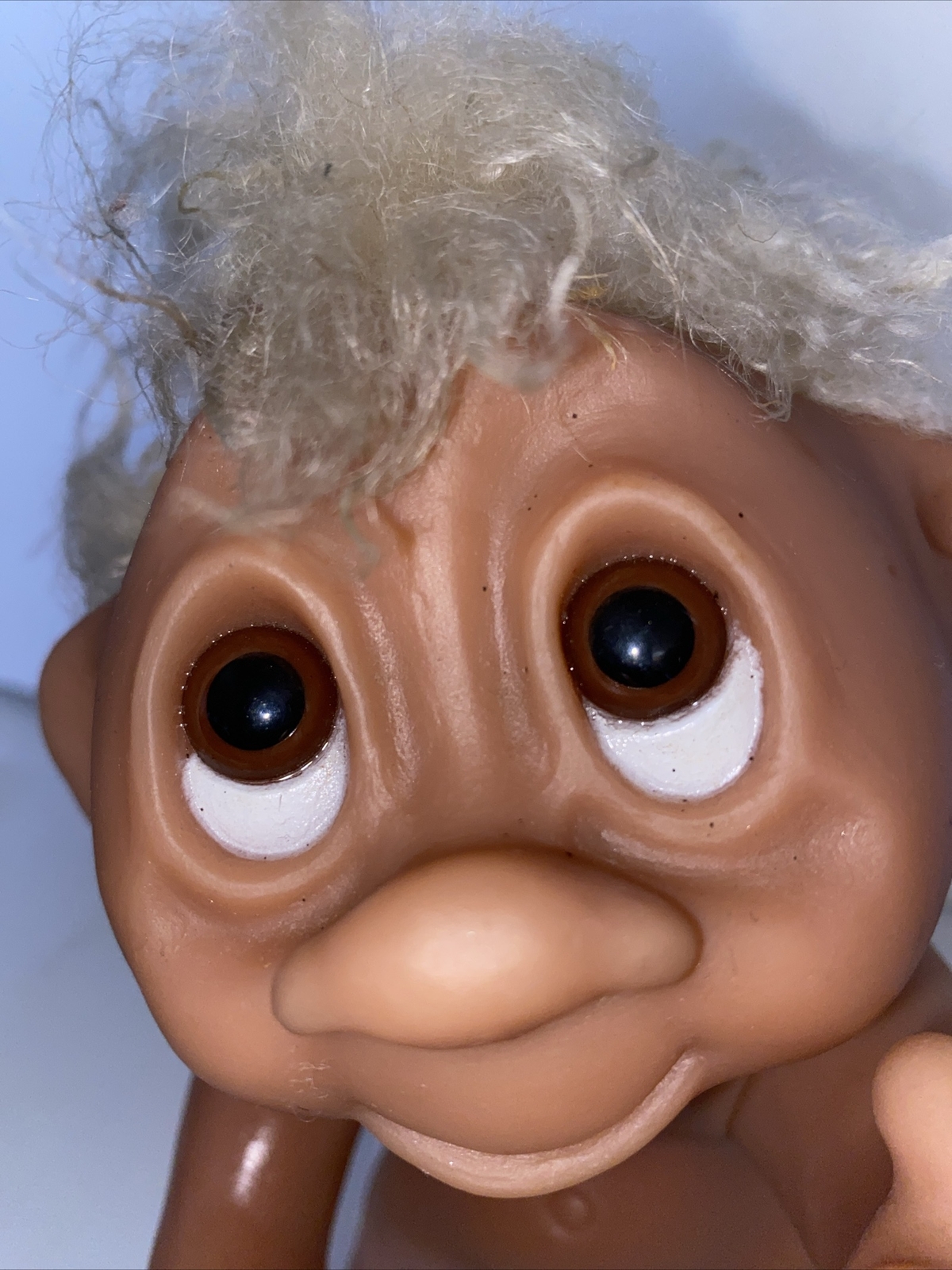 Vtg Thomas Dam Danish 9" Troll #604 1977 Made In DENMARK white Hair ...