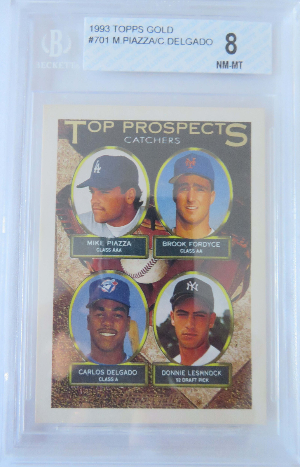 1993 Topps Gold Mike Piazza/Carlos Delgado Rookie Card 701 BGS 8 NM-MT ...