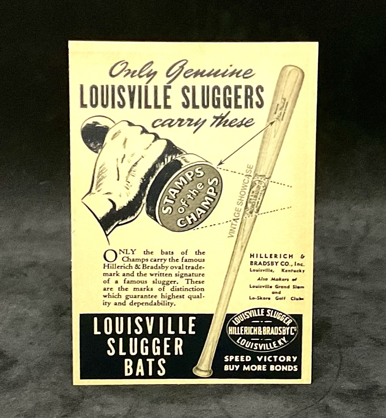Babe Ruth~Lou Gehrig Louisville Slugger Bats Advertisement Promo Card ...