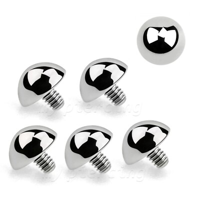 5pcs. 14G Dome Shape Surgical Steel Internally Threaded Dermal Anchor ...