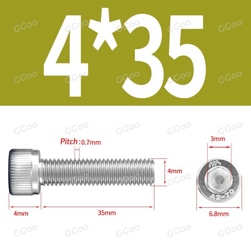 M4 - 4mm CAP HEAD ALLEN BOLTS SOCKET ALLEN CAP SCREWS STAINLESS STEEL ...