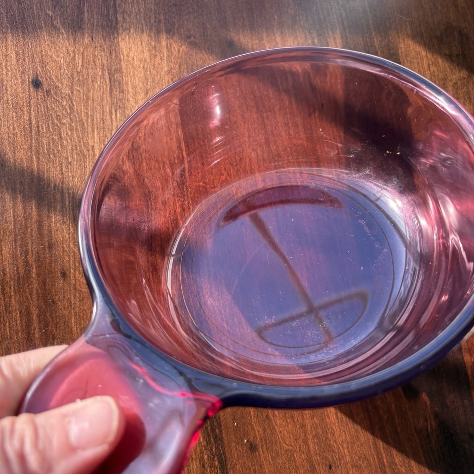 Corning Ware Pyrex Vision Grab-It Bowl Dish Glass Lid V-150-B Cranberry ...