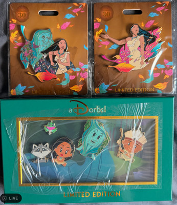 Disney WDI MOG Pocahontas Pin Box Set Adorbs + 2 anniversary pins LE ...