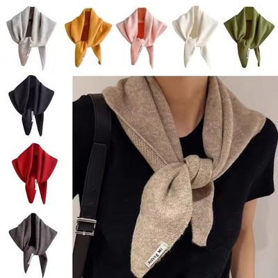 Wool Knitted Triangular Scarf Warm Warm Shawl New Triangle Knit Scarves ...