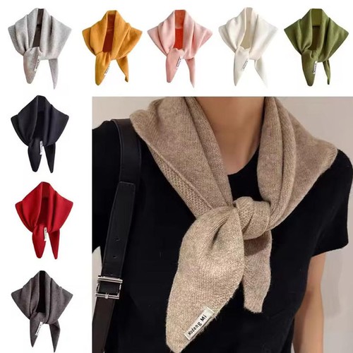 Wool Knitted Triangular Scarf Warm Warm Shawl New Triangle Knit Scarves ...