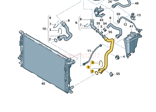 Genuine Radiator Coolant Hose for Audi 8K0121055N for sale online | eBay