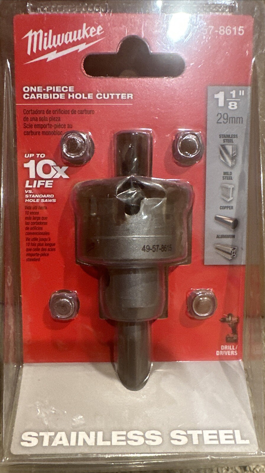 Milwaukee 49-57-8615 1-1/8 In. Carbide Hole Cutter For Stainless Steel ...