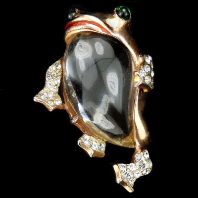 Coro Sterling Gold and Pave Jelly Belly Frog Pin | eBay