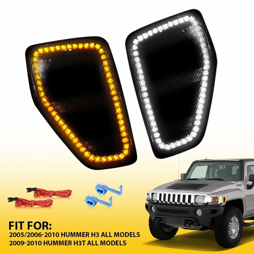 For 05/06-10 H3/09-10 Hummer H3T Smoked Full LED Front Fender Side ...