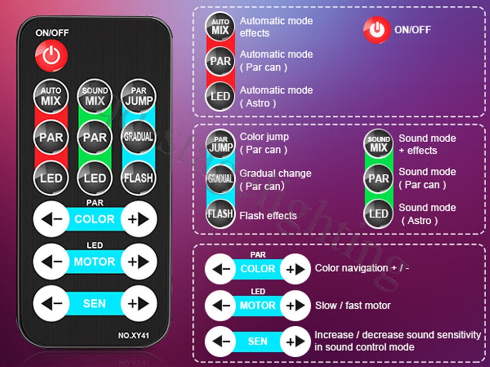 UKing RGB DJ Lights with Stand 3 in 1 Party Bar Light Set Mobile Stage ...