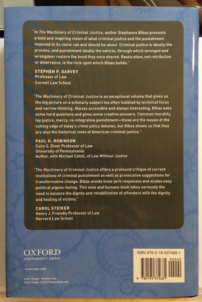 Stephanos Bibas : The Machinery of Criminal Justice (2012, Hardcover ...