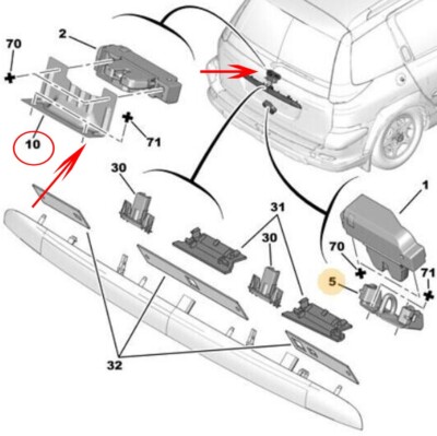 Peugeot 206 207 Lock Glass Tailgate Bracket New Original 871973 8719.73 ...