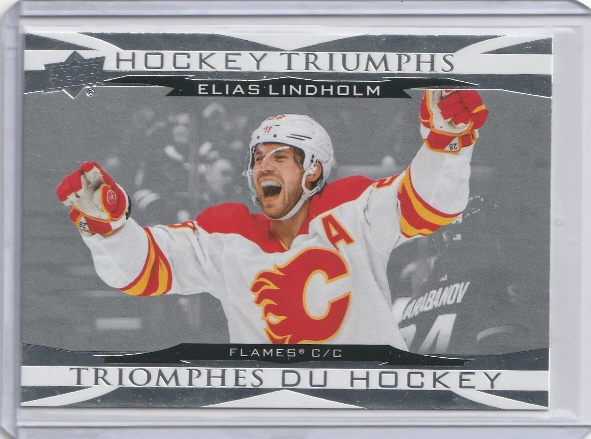 2023-24 Elias Lindholm Tim Hortons Canada Hockey Triumphs Insert Card # ...