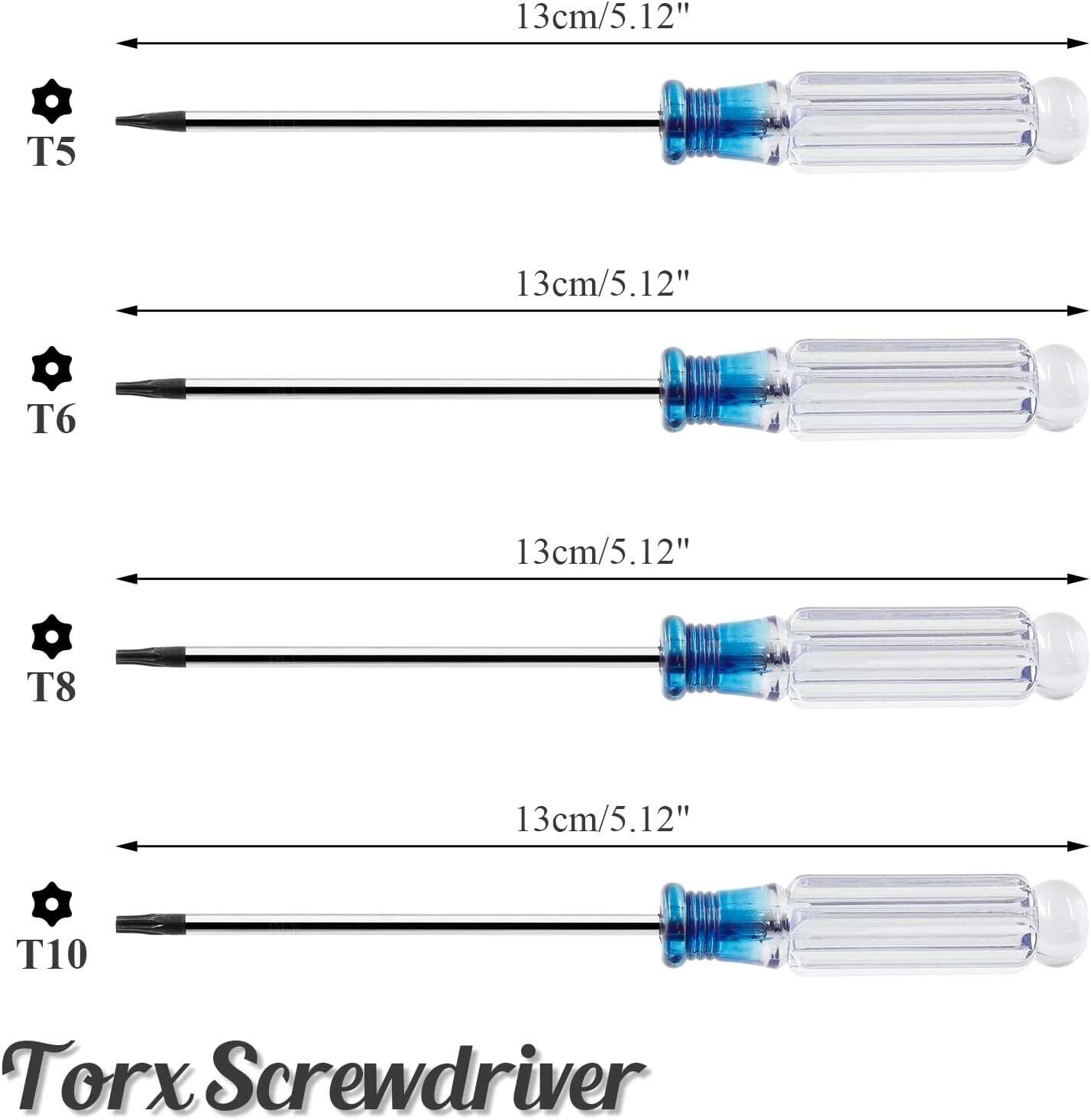 MAGNETIC TORX SCREWDRIVER SET T5 T6 T8 T10 STAR SCREWDRIVERS SCREWS ...
