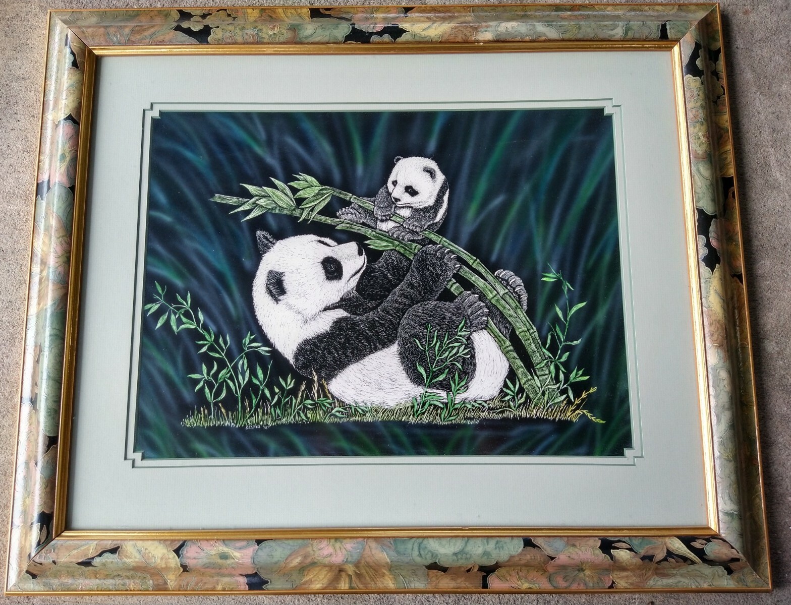 "The Wild Side" Mama Panda with Baby Panda Etching by Robert Bellavia ...