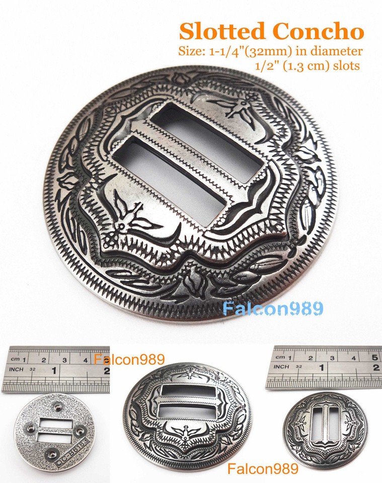 1-1/4" Western Slotted Concho Buckles with Slots Saddle Tack Craft Cart ...