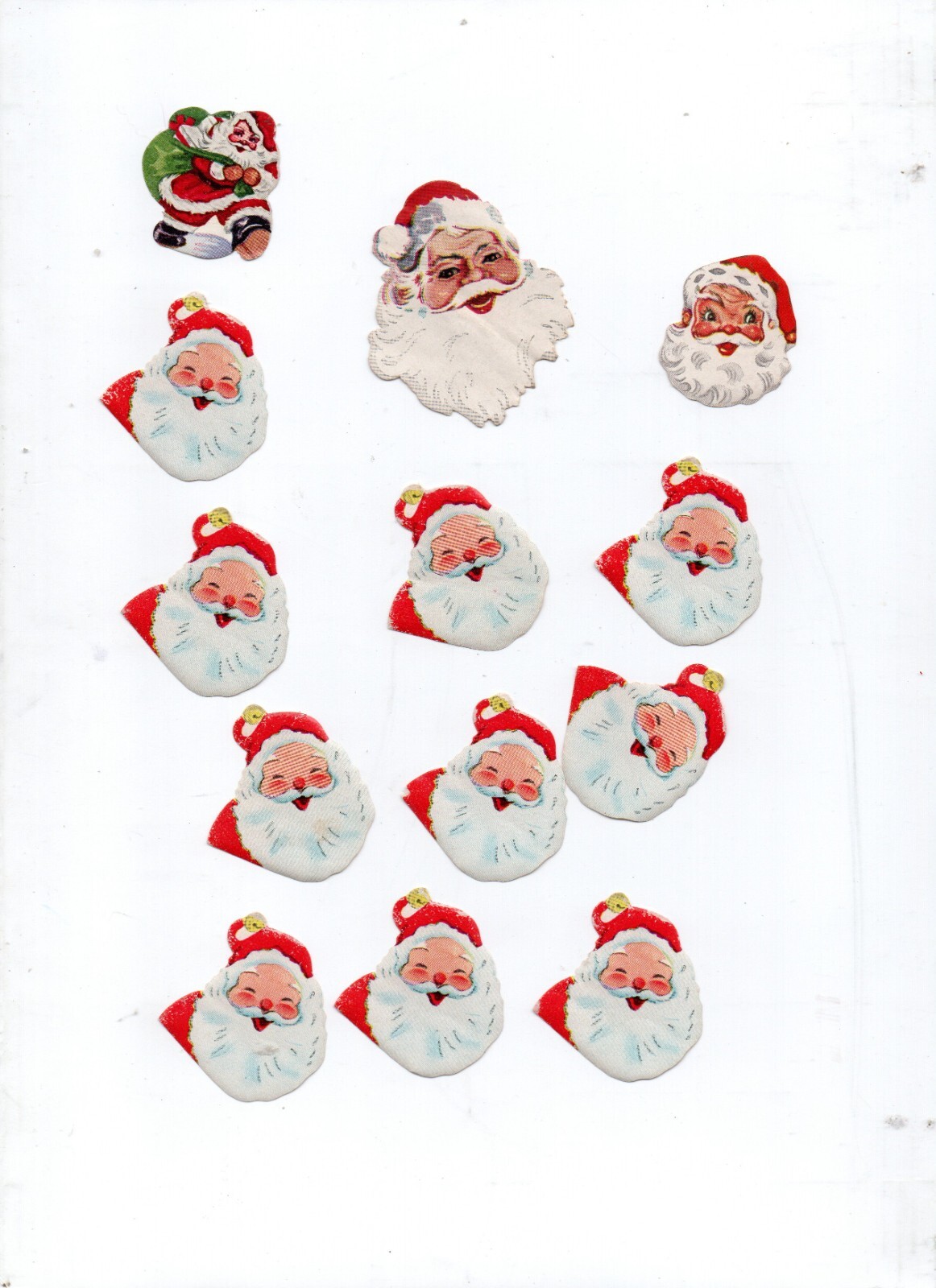 13 VTG DIE CUT SANTA HEAD STICKERS | eBay