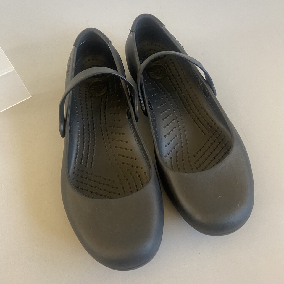 Crocs Alice Womens Shoes Size 9 Black Round Toe Slip On Mary Jane Work ...