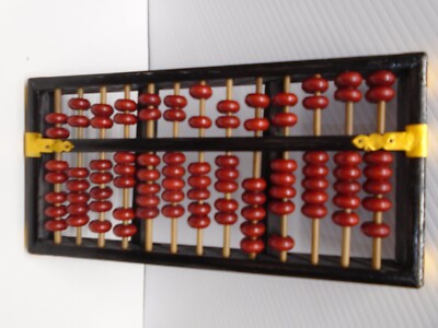 Abacus Wood And Brass 13 ROWS - 91 BEADS Chinese Lotus Flower Brand China VTG | eBay