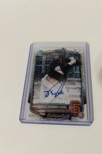 2025 Bowman Baseball 1st Bowman Speckle Refractor Jhonny Level Auto ...