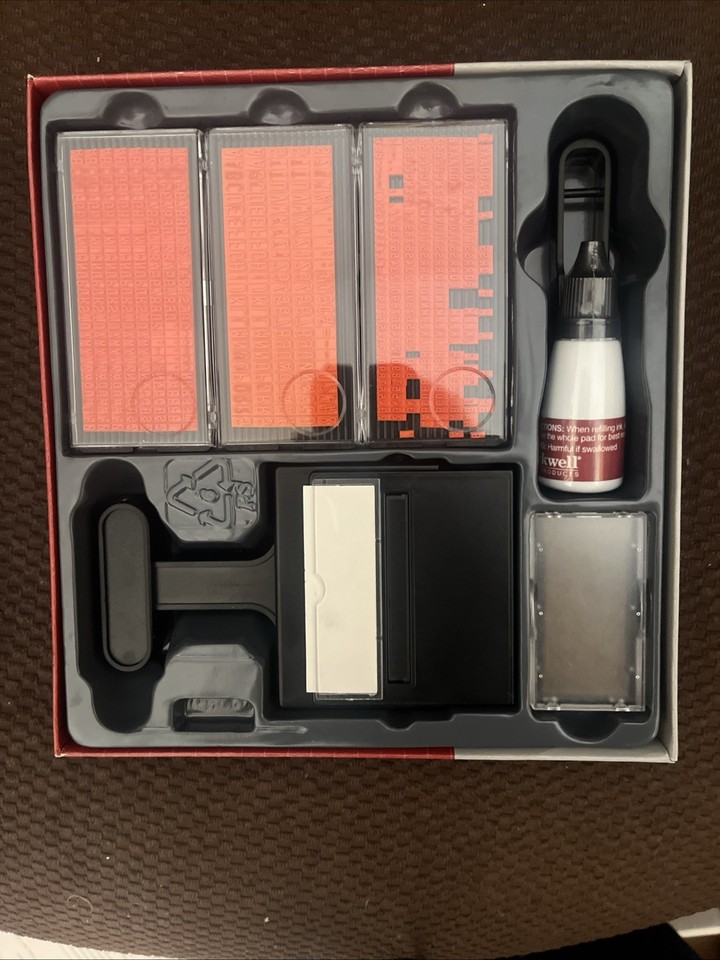 Vintage Stockwell 1996 Office Products Self Inking Printing Kit New Old ...