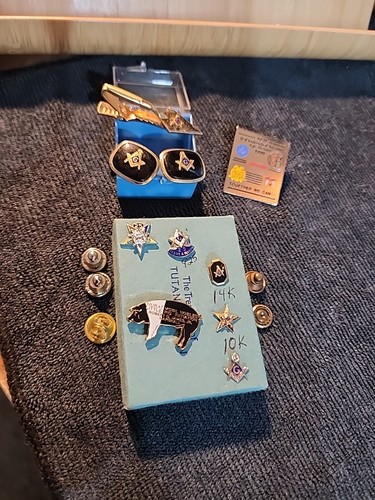 Lot Of Vintage Masonic Lodge Pins Tie Clip And Cufflinks 10k 14k 925 ...