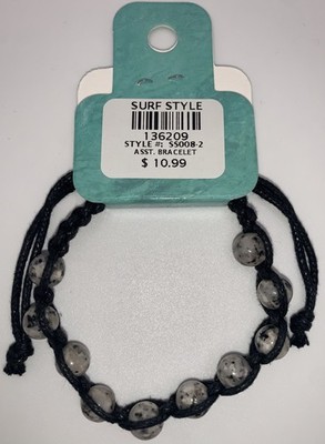 Surf Style White / Black / Gray Bracelet 136209 Style # SS008-2 | eBay
